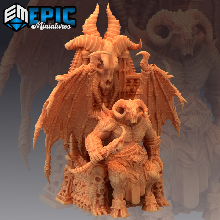 3D Printable Orc Demon Lord Set / Bone Devil / Undead Boss / Winged ...