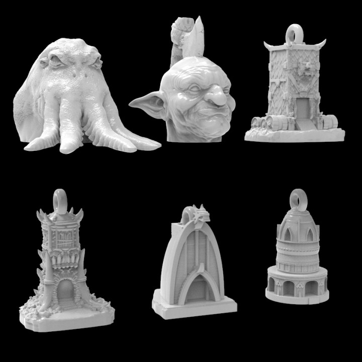 3D Printable 15 Keychains :: Possibly Cool Dice Tower 2 by Black ...