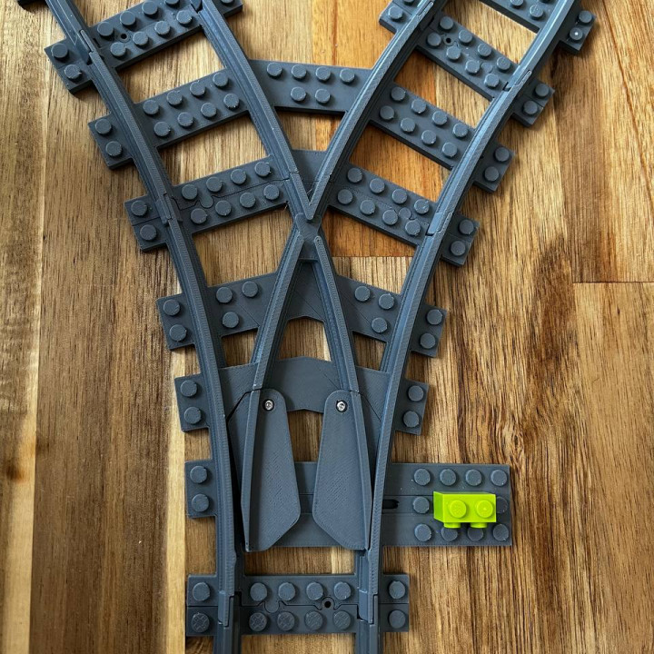 3D Printable Lego compatible WYE switch R40 (standard curve) by Lev Mishin