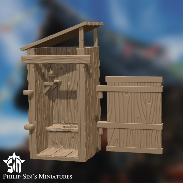 3D Printable Medieval Outhouse by Philip Sin's Miniatures