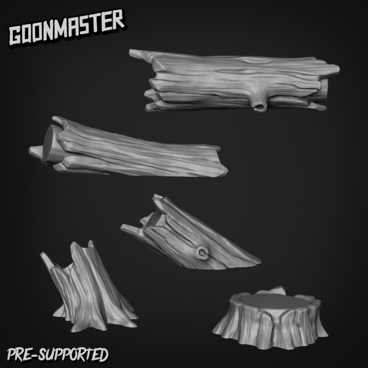 3D Printable Basing Bits 28 - Logs and Stumps by Goon Master