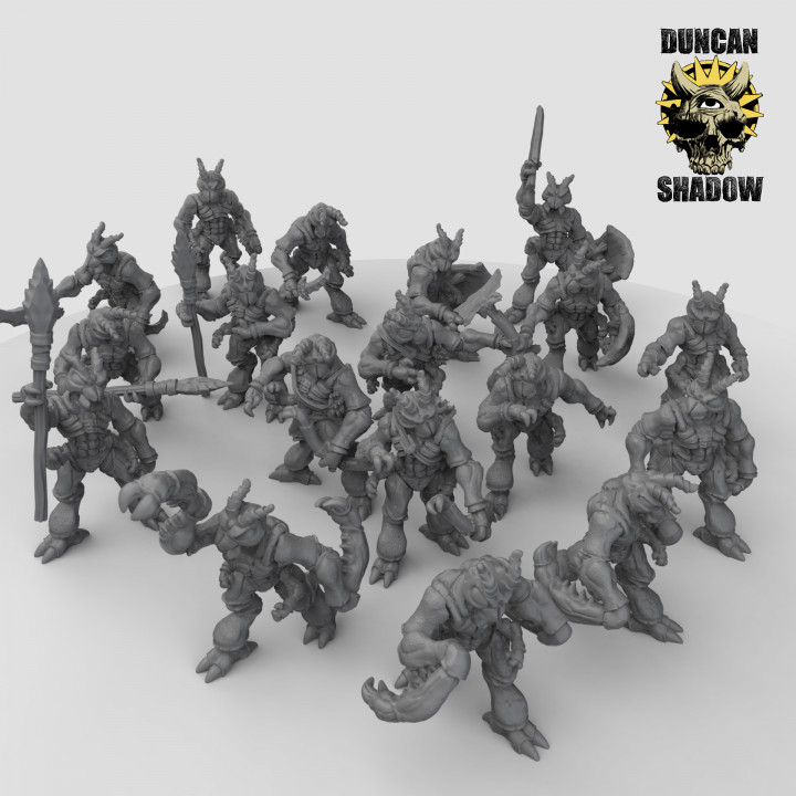 3D Printable Thri-Kreen insect folk Bundle (pre supported) by Duncan Shadow