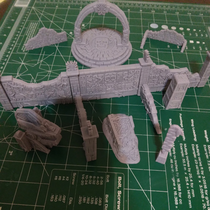 3D Printable Aztec Themed Scatter Terrain by Sync Ratio Systems