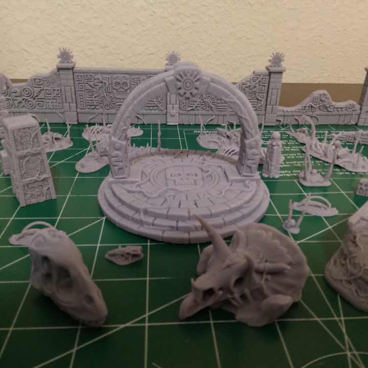 3D Printable Aztec Themed Scatter Terrain by Sync Ratio Systems