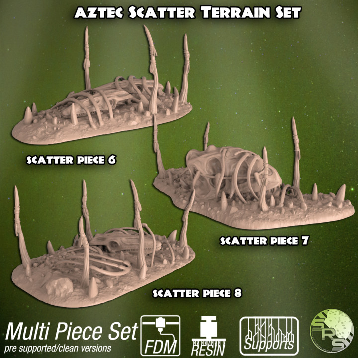 3D Printable Aztec Themed Scatter Terrain by Sync Ratio Systems