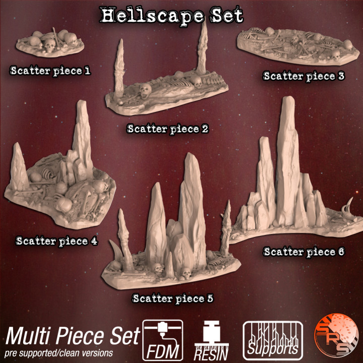 3D Printable Hellscape Themed Scatter Terrain by Sync Ratio Systems