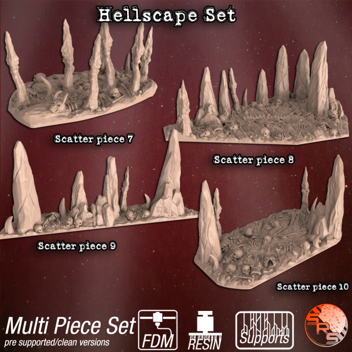 3D Printable Hellscape Themed Scatter Terrain by Sync Ratio Systems