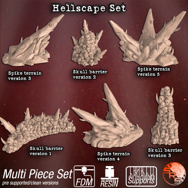3D Printable Hellscape Themed Scatter Terrain by Sync Ratio Systems