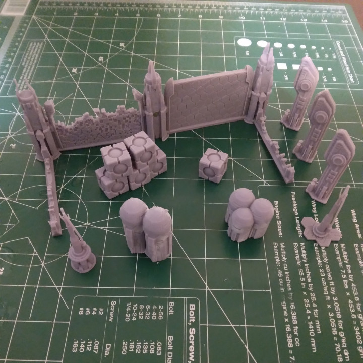 3D Printable Cybertech Themed Scatter Terrain by Sync Ratio Systems
