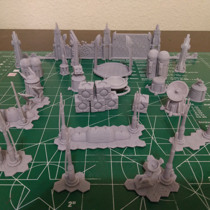 3D Printable Cybertech Themed Scatter Terrain by Sync Ratio Systems