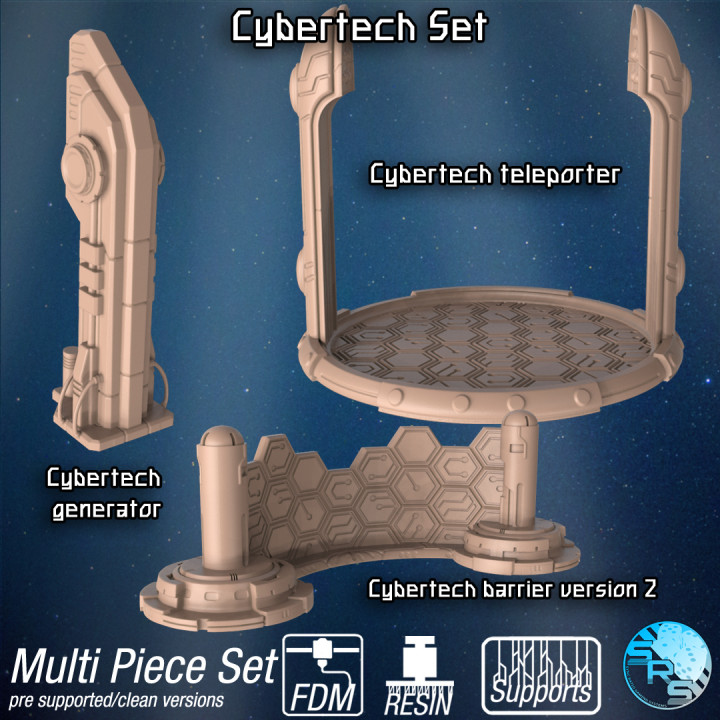 3D Printable Cybertech Themed Scatter Terrain by Sync Ratio Systems