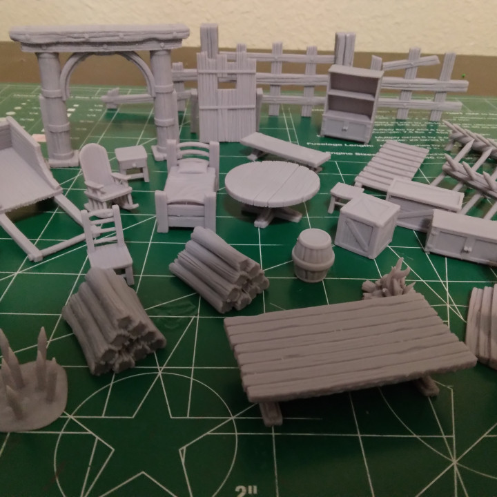 3D Printable Wooden Themed Scatter Terrain by SRS Studios