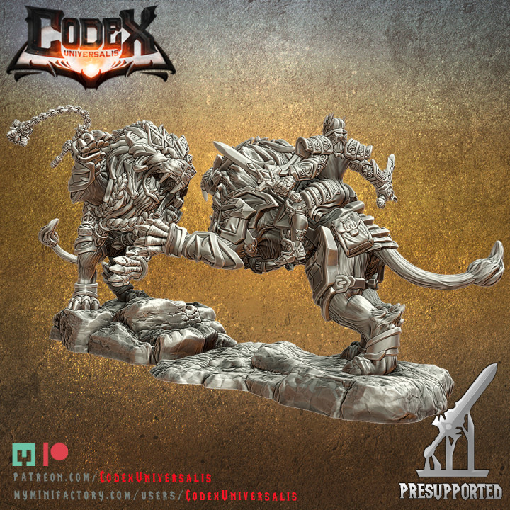 3D Printable Lion Rider Knight PACK by Codex Universalis