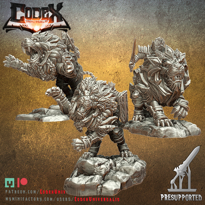 3D Printable Lion Rider Knight PACK by Codex Universalis