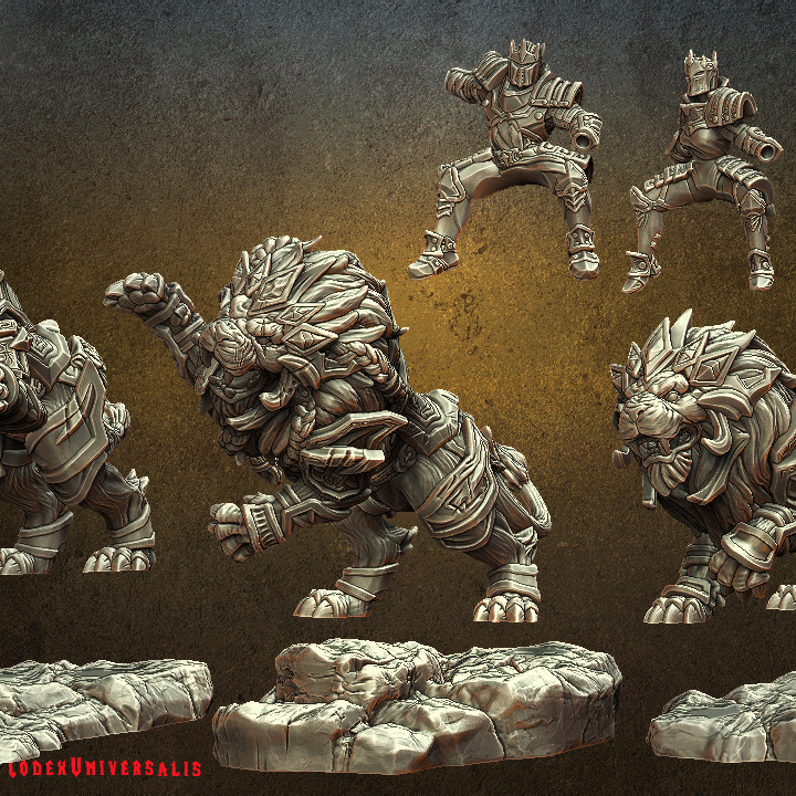 3D Printable Lion Rider Knight PACK by Codex Universalis