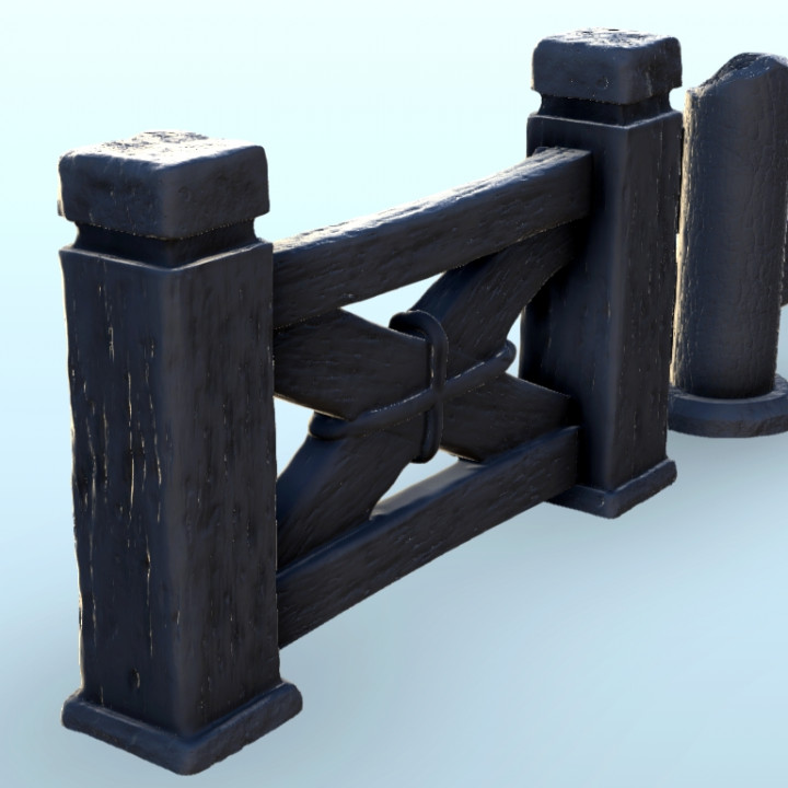 3D Printable Set of three fences 1 - Hobbit medieval scenery terrain ...