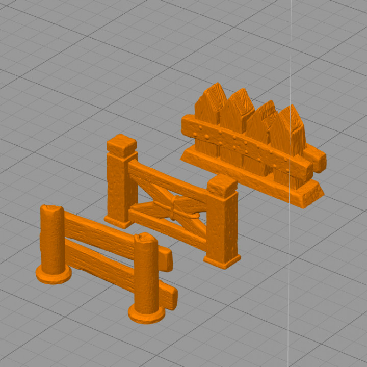 3D Printable Set of three fences 1 - Hobbit medieval scenery terrain ...