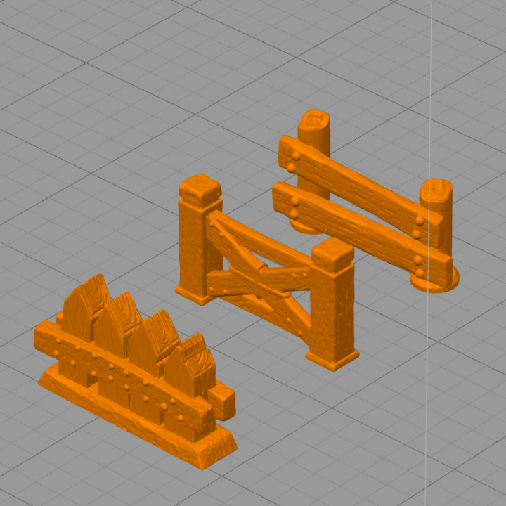 3D Printable Set of three fences 1 - Hobbit medieval scenery terrain ...