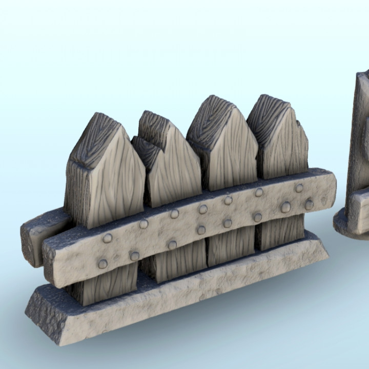 3D Printable Set of three fences 1 - Hobbit medieval scenery terrain ...