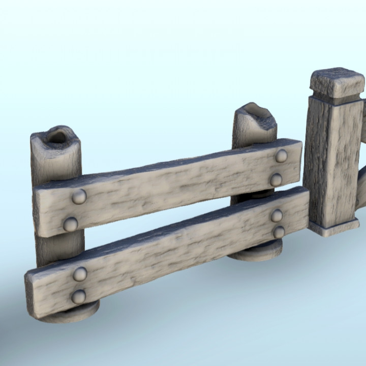 3D Printable Set of three fences 1 - Hobbit medieval scenery terrain ...