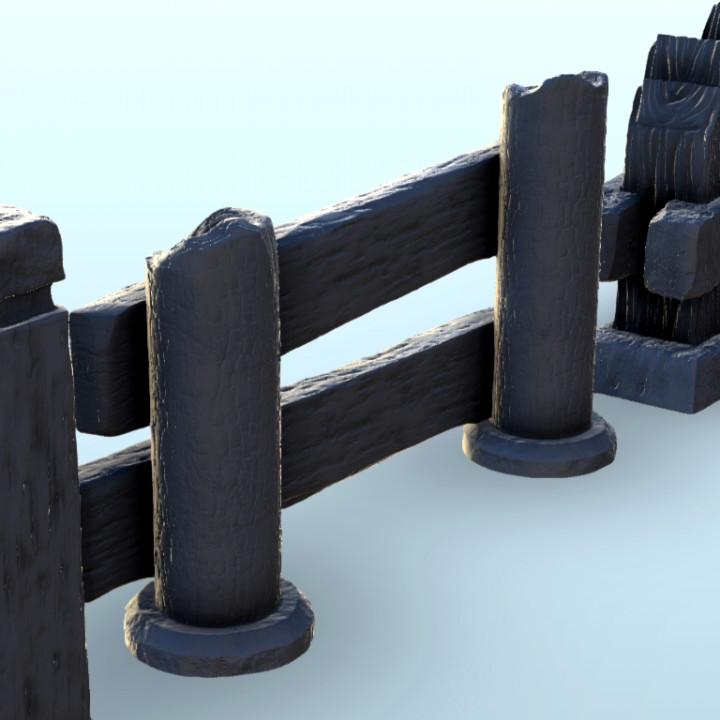 3D Printable Set of three fences 1 - Hobbit medieval scenery terrain ...