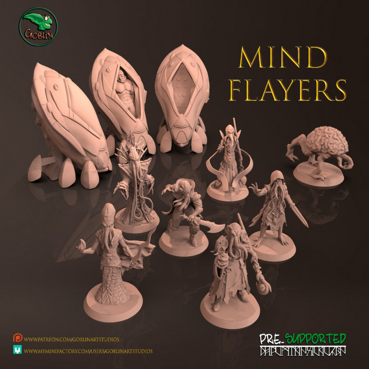 3D Printable Mind Flayers - Bundle by Goblin Art Studios