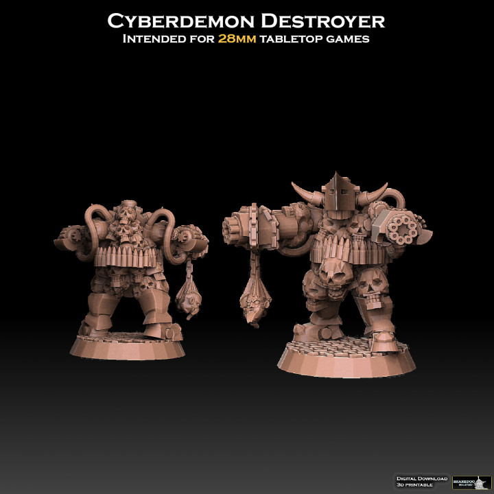 3D Printable Cyberdemon Destroyer by Sharedog Miniatures