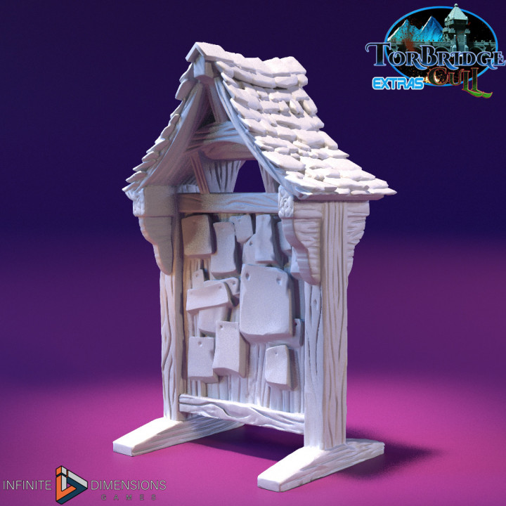 3D Printable Message Kiosk / Quest Board by Infinite Dimensions Games