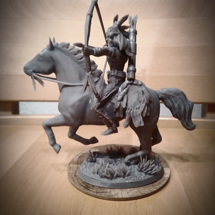 3D Printable Native Fantasy Archer on Horseback by Rudolf Arendt