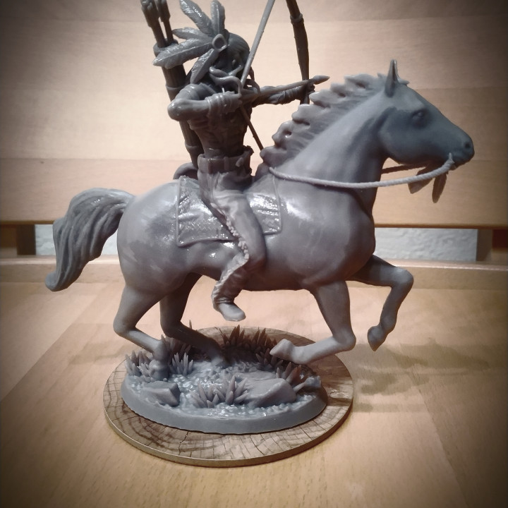 3D Printable Native Fantasy Archer on Horseback by Rudolf Arendt