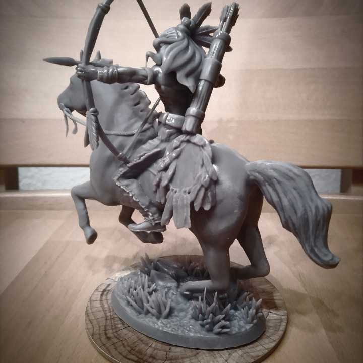 3D Printable Native Fantasy Archer on Horseback by Rudolf Arendt