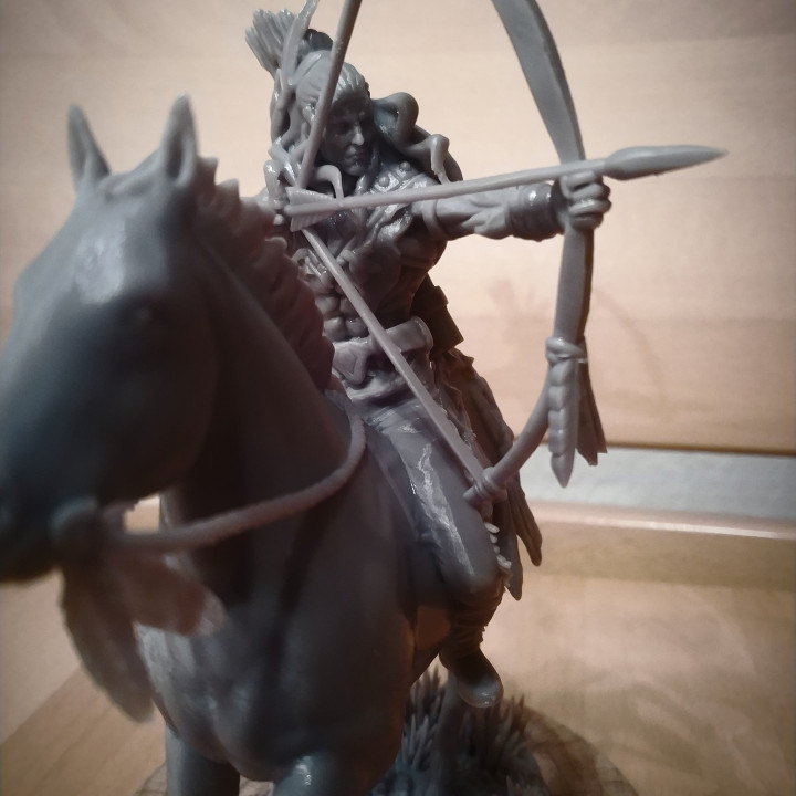 3D Printable Native Fantasy Archer on Horseback by Rudolf Arendt