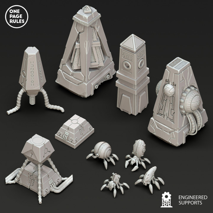 3D Printable Robot Legions - Terrain Bundle by One Page Rules