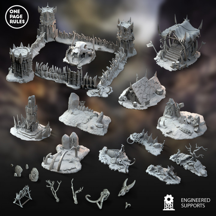 3D Printable Beastmen - Terrain Bundle by One Page Rules