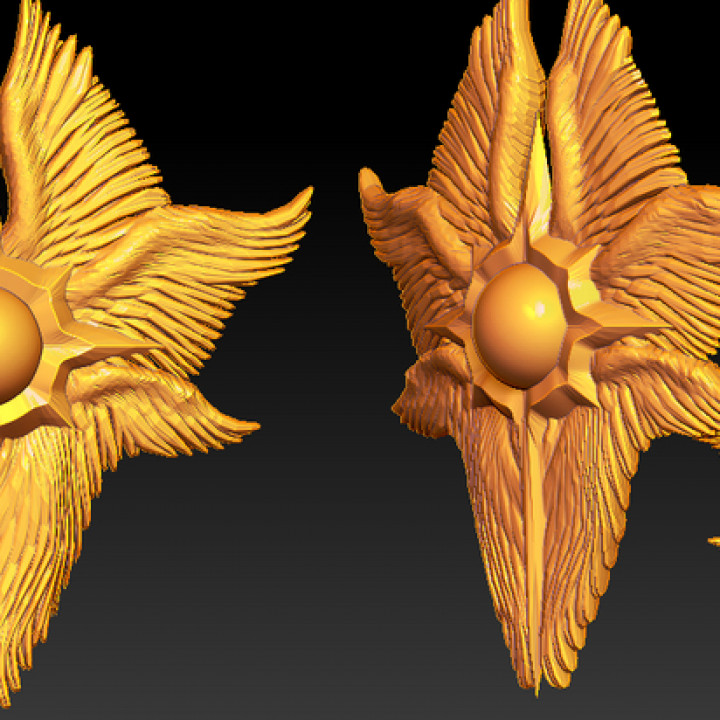 3D Printable six-wing-asylum-shield-7cm.stl by Action Figure Fusion