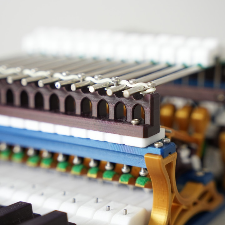 3D Printable Grand Piano Action Model (13 Keys) by Dan