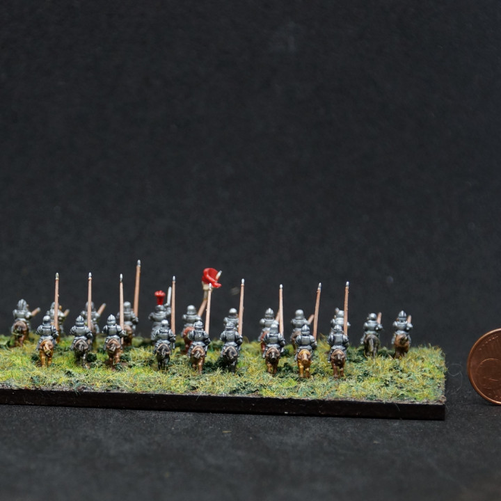 3D Printable 6mm Late Medieval mounted men-at-arms (or knights) by ...