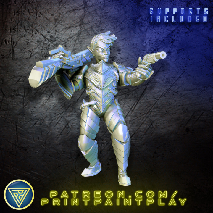 3D Printable Space Drow Death Squad Set by Print Paint Play