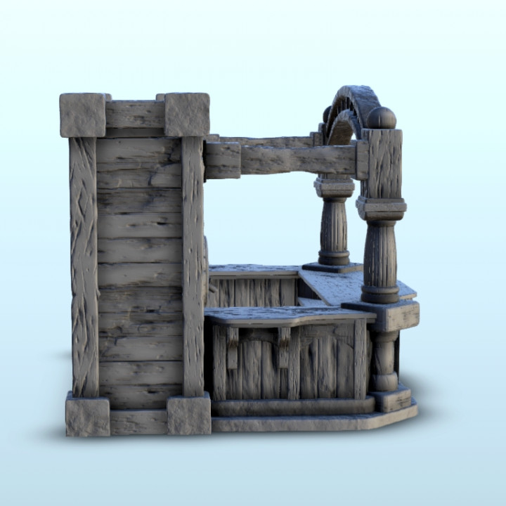 3D Printable Wooden pub counter 2 - Hobbit medieval scenery terrain ...