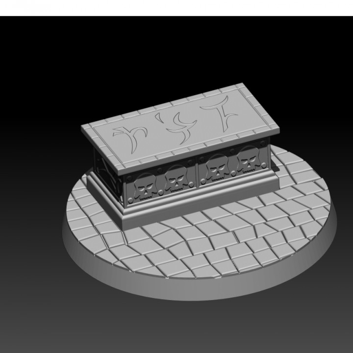 3D Printable 60 mm round altar/arcane table by Feed My 3dPrinter