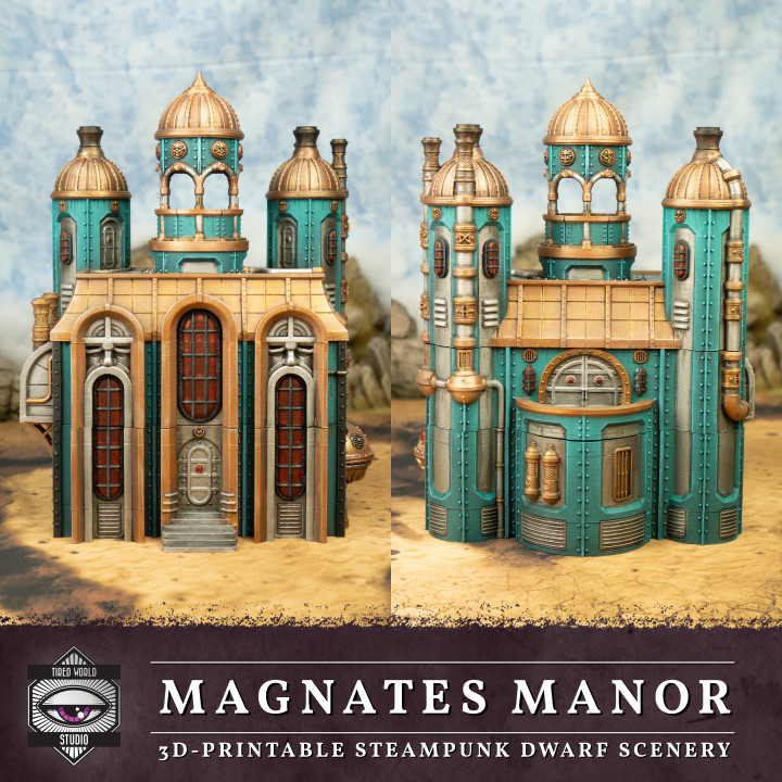 3D Printable Magnates Manor by Tired World Studio