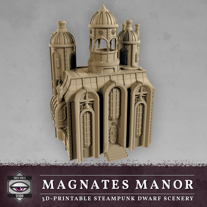 3D Printable Magnates Manor by Tired World Studio