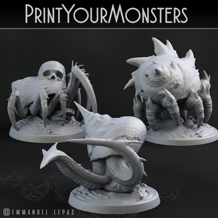 3D Printable 3 SNAILS by PrintYourMonsters