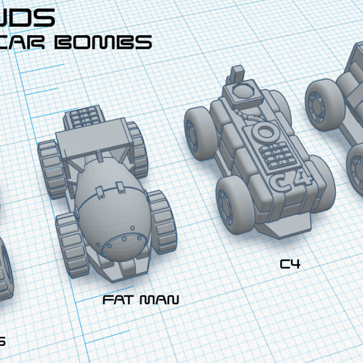 3D Printable Gaslands - RC Car Bombs by brander roullett