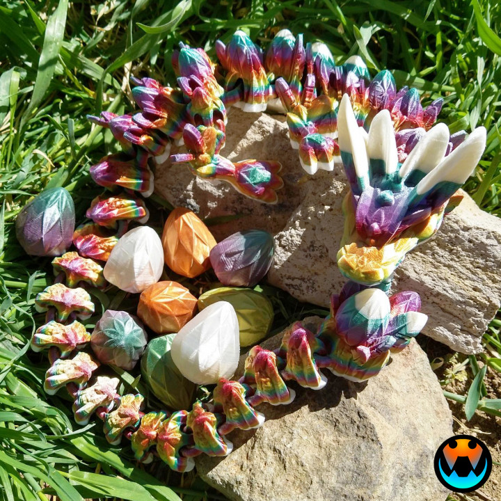 3D Printable EASTER DRAGON, EASTER BUNNY DRAGON ARTICULATING FLEXI ...