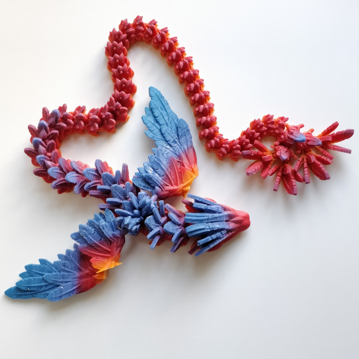 3D Print of FLYING SERPENT, QUETZALCOATL, WINGED SERPENT, ARTICULATING ...