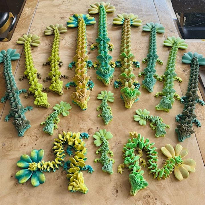 3D Print of LUCKY CLOVER DRAGON, ST. PATRICK'S DAY ARTICULATING FLEXI ...