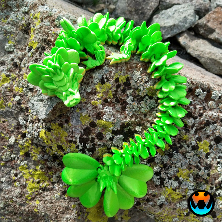 3D Printable LUCKY CLOVER DRAGON, ST. PATRICK'S DAY ARTICULATING FLEXI ...