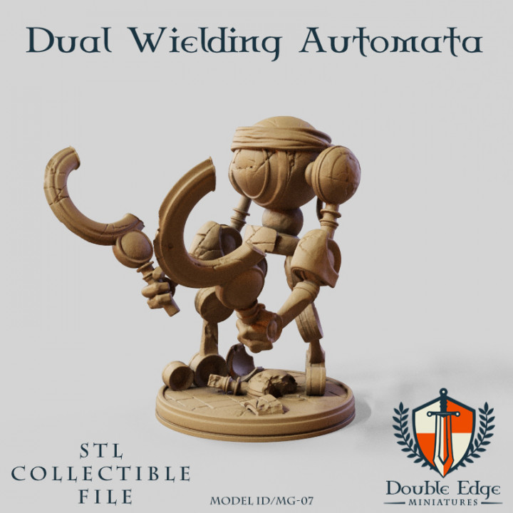 3D Printable Dual Wielding Automata by Double Edge Miniatures