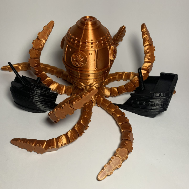 3D Printable THE OCTOGAUGE | STEAMPUNK ARTICULATED OCTOPUS by Stlflix